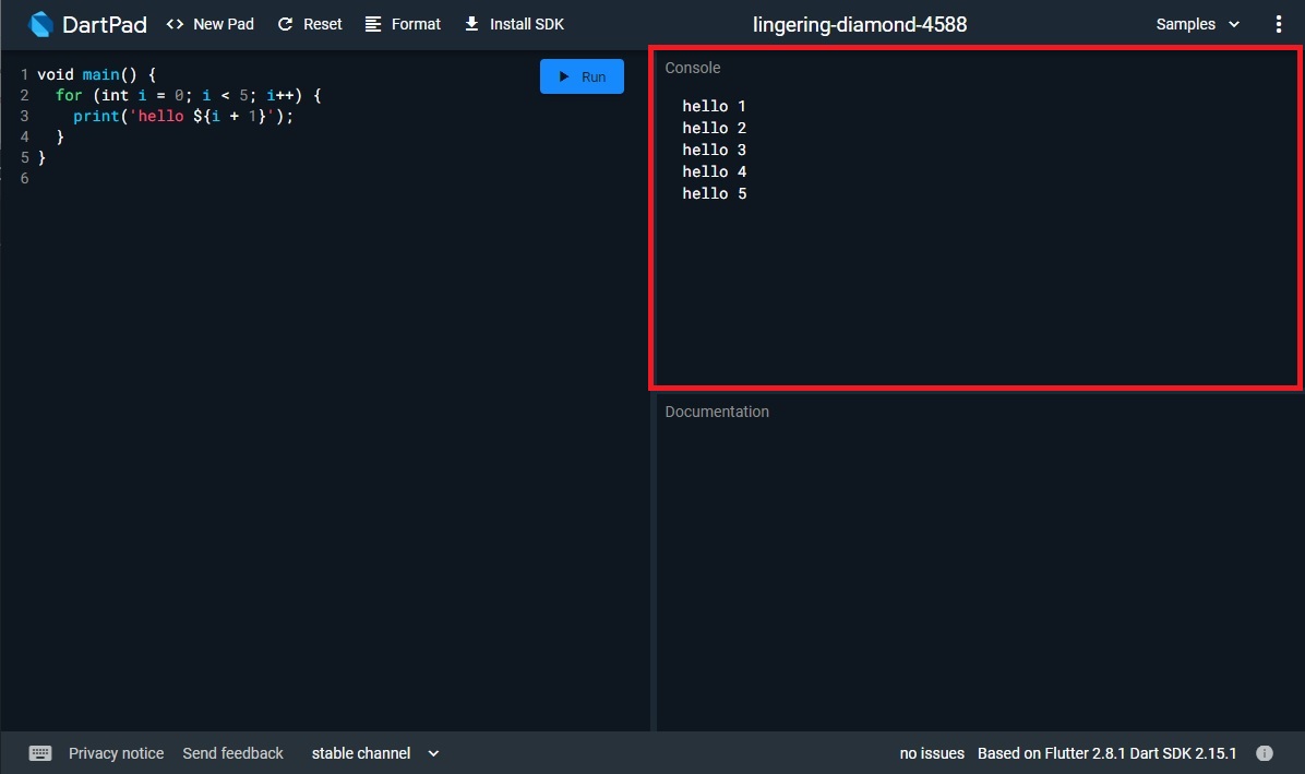 DartPadを使ってDartを勉強する【環境構築不要】 | カワズの寝床
